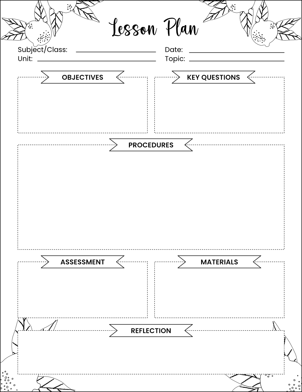 Freebie: Lesson Plan Printable Template • EDventure Learning